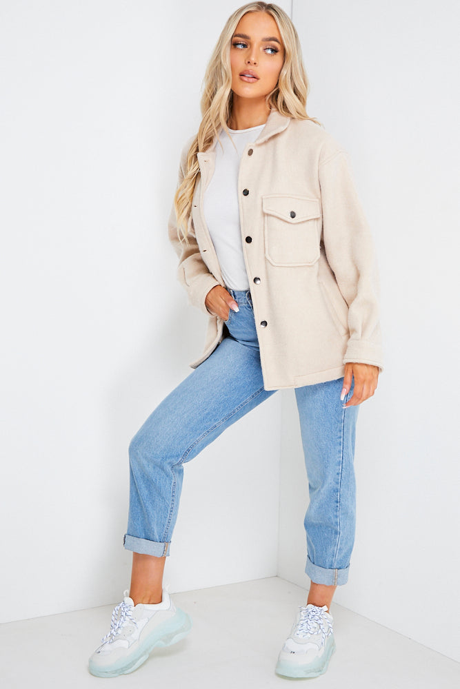 Darcy Beige Oversized Shacket – LASULA